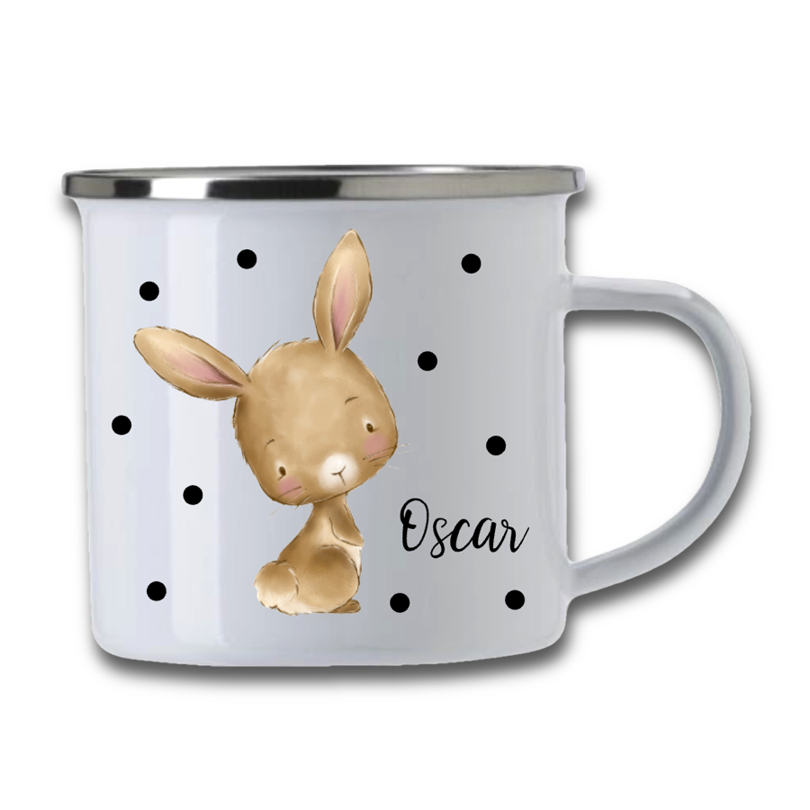 Emaille Tasse Hasenjunge | Tassen | Essen/Trinken | Personalisiertes ...